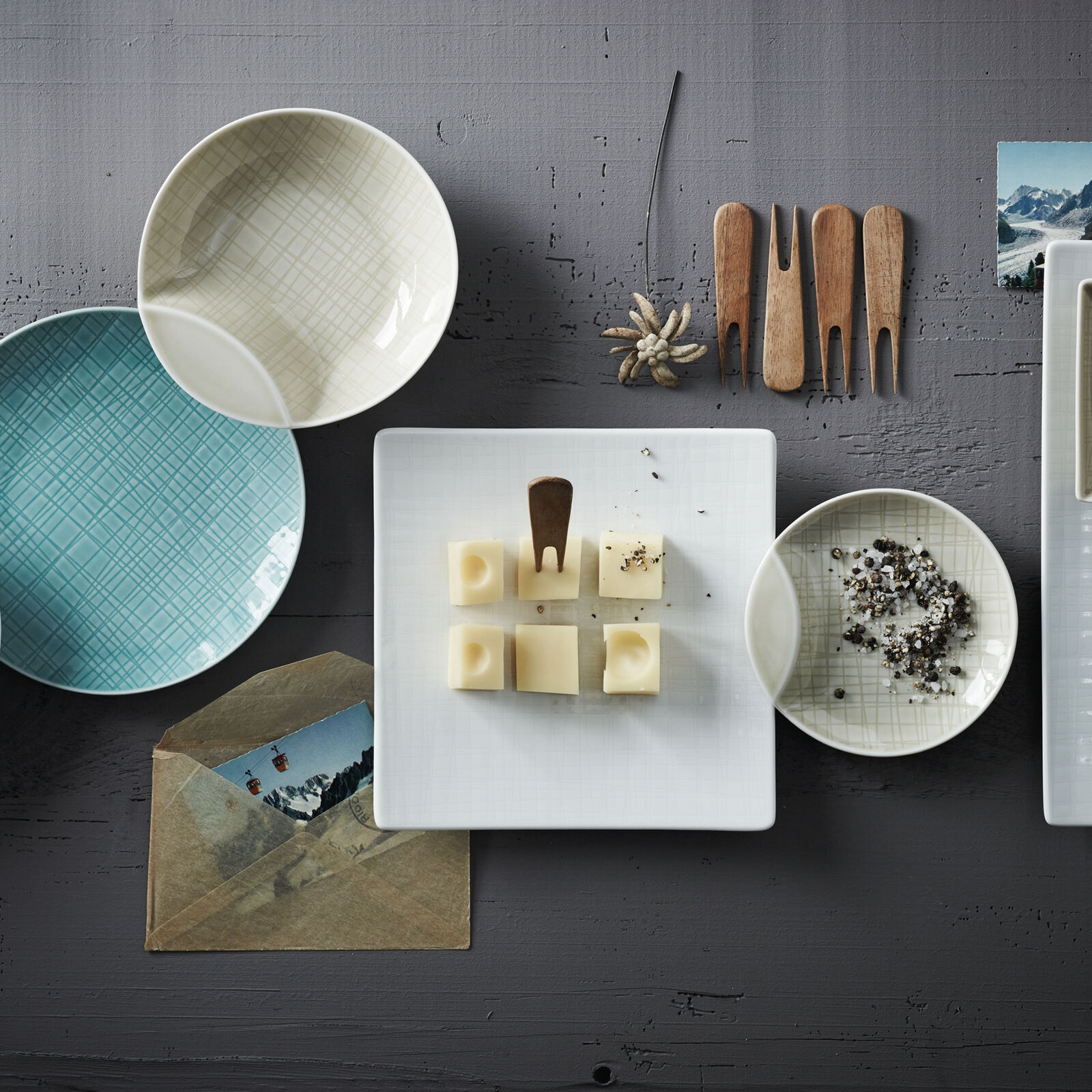 Rosenthal Porzellan, Teller 21 cm flach, Mesh Colours Aqua